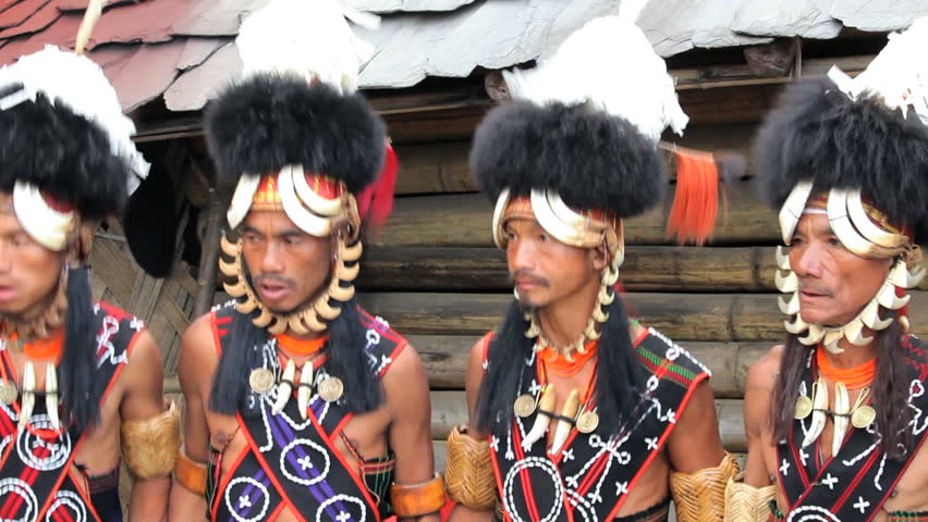 INDIA - DECEMBER 2012: Chang Tribesmen Dancing At Hornbill Festival ...