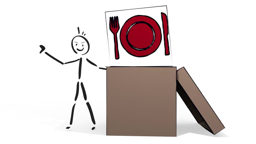 Cute Stick Man Pulls Restaurant Stock Footage Video (100% Royalty-free ...