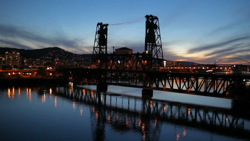 Night Cityscape with lights in Portland, Oregon image - Free stock ...