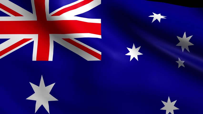 Beautiful Animation Of Knitted Australian Flag Moving In The Wind ...