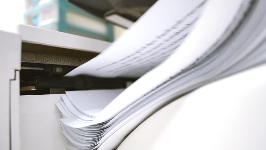 Laser Print Machine Printing Documents Stock Footage Video (100% ...