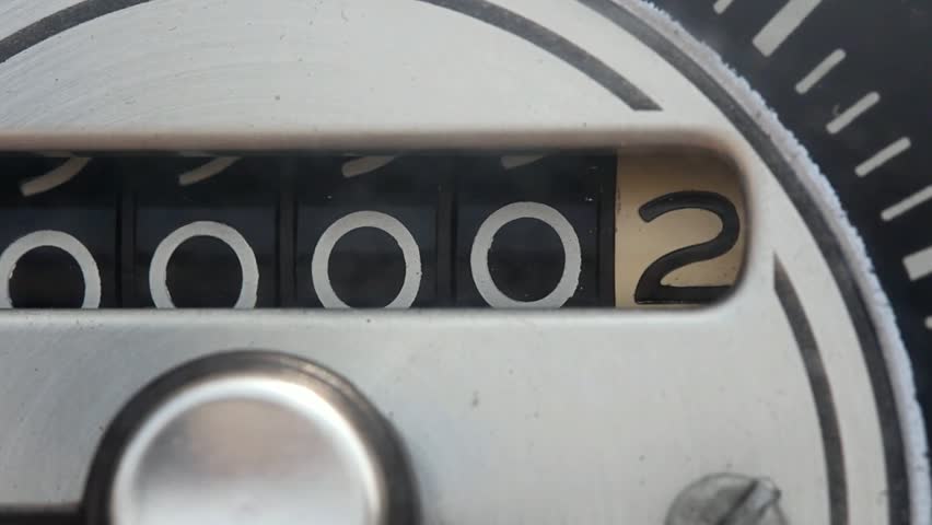 Macro Closeup of Odometer Starting Stock Footage Video (100% Royalty ...