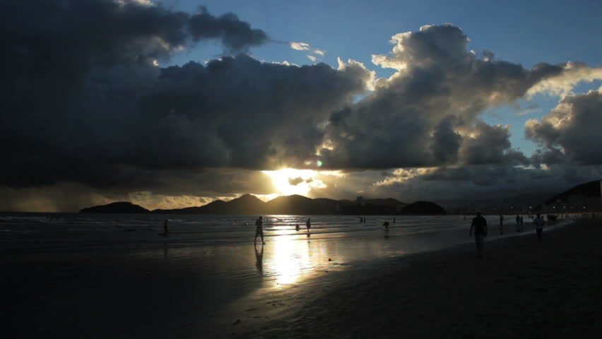 Tropical Beach at Sunset. Brazil. Stock Footage Video (100% Royalty ...