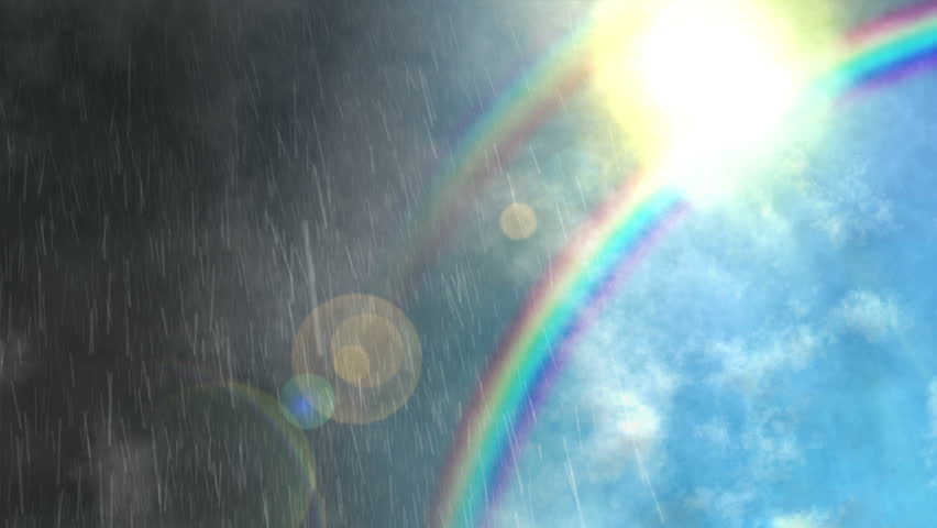 First 5 & Last 8 Seconds Loop. Rainbow & Sun Appear After Rain. Weather ...