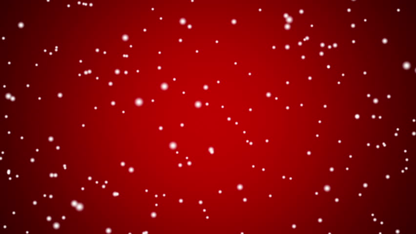 Snowy Holiday Red Background (30fps). Snow Flakes Falling Down Though ...