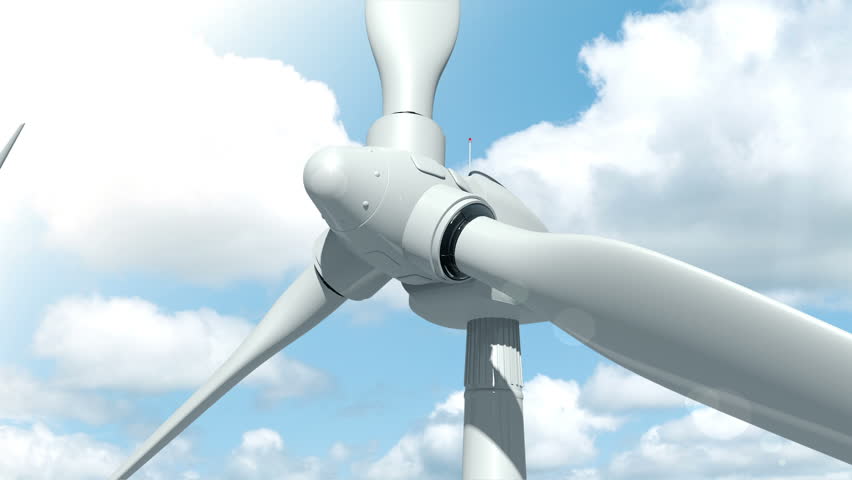 Animation of Rotation Windmill Turbines. Stock Footage Video (100% ...