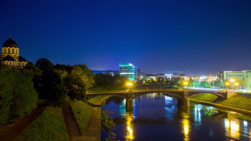 Stock video of vilnius, lithuania in the night, 4k | 7251529 | Shutterstock