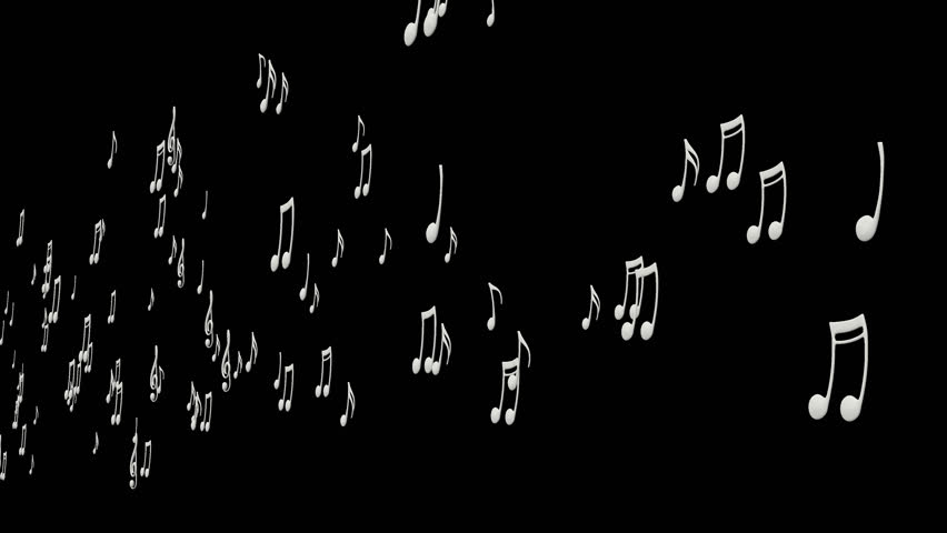 Animated Exploding White 3d Music Notes 2 In 4k. Transparent Background ...