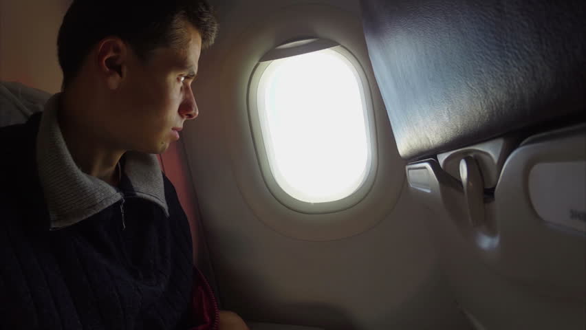 Yawning Air Plane Passenger, Bored Flying International Aircraft Stock ...