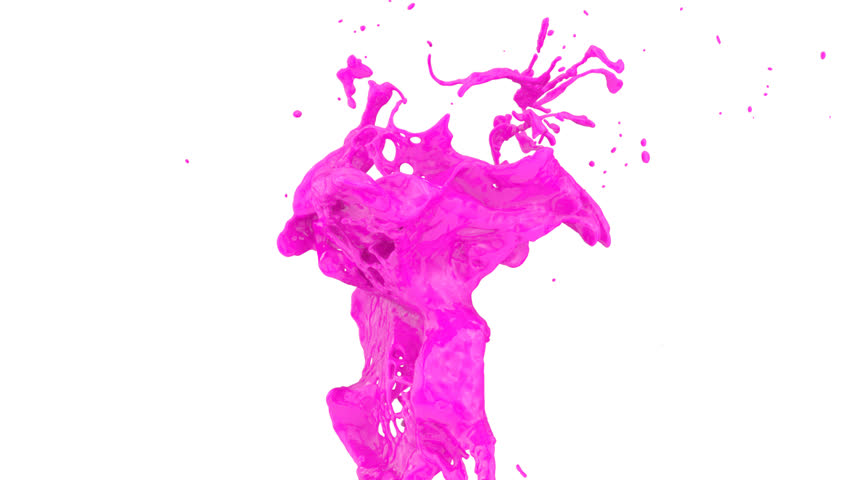 Pink Color Splash In Super Slow Motion, Isolated On White (FULL HD ...