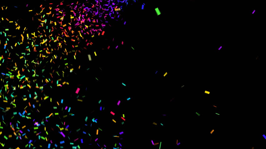 Confetti - 4K - Long - 120 Fps. Colorful Confetti Falling Slowly Over A ...