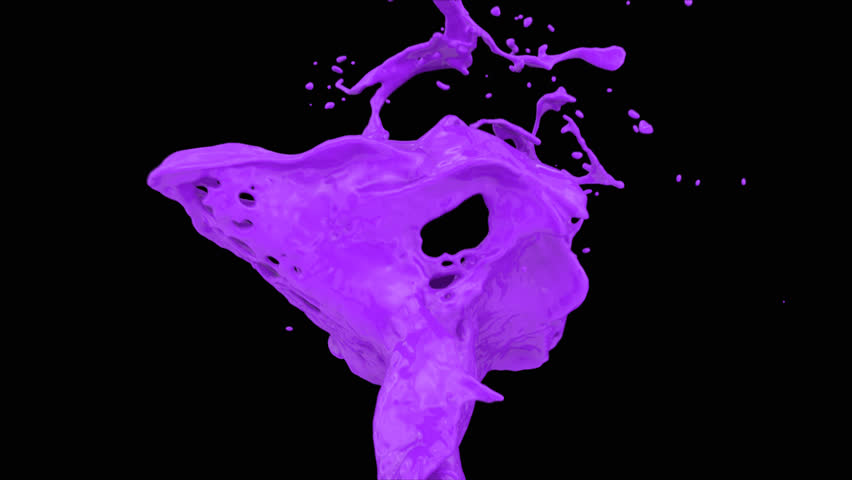 Stock video of close-up view of purple paint splash | 8040379 ...
