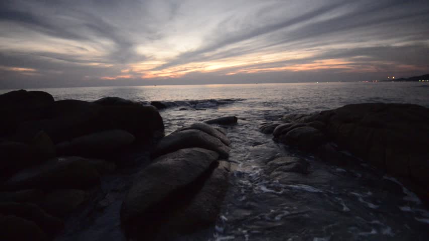 Stock video of waves breaking on the rocks on | 8259889 | Shutterstock