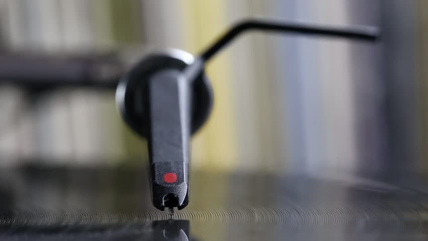 Stock Video Clip of Dj needle stylus on spinning record, vinyl ...