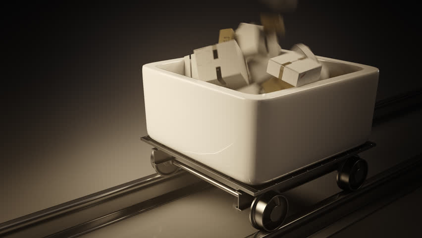 02102 Cart Carrying Packages in Stock Footage Video (100% Royalty-free ...