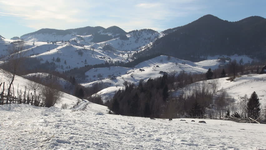 Stock video of romania, transylvania, 13 january, 2015: view | 8556169 ...