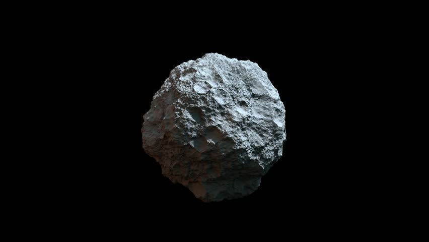 4k High Detailed Rotating Asteroid Or Meteor Texture, Isolated On Black Background, With Alpha ...