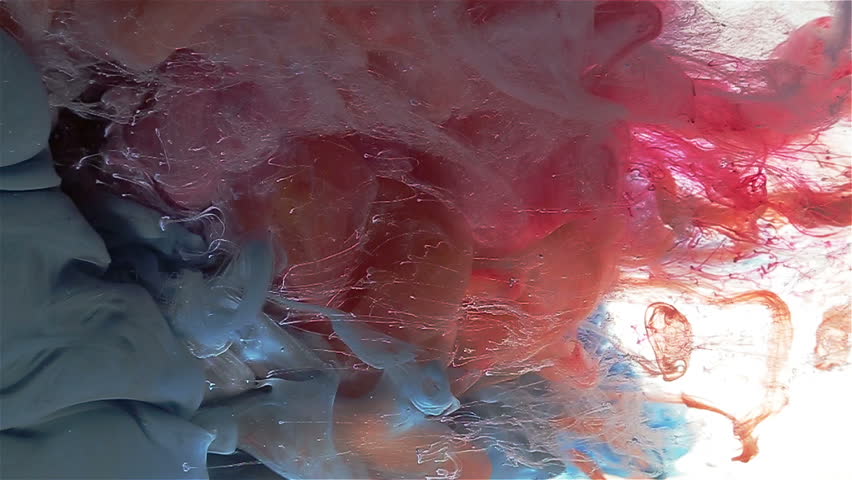 Color Drop Falling In Water Creating A Color Spread. Isolated On White ...