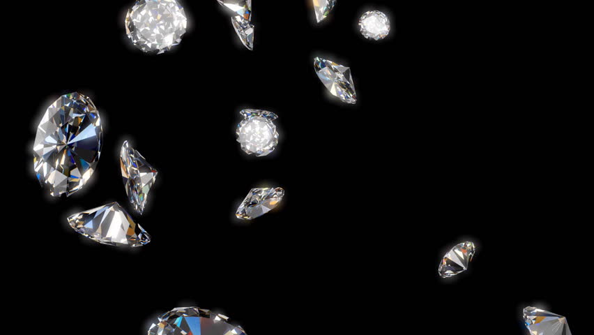 4k Falling Diamonds, Beautiful Background. Seamless Loop Stock Footage ...