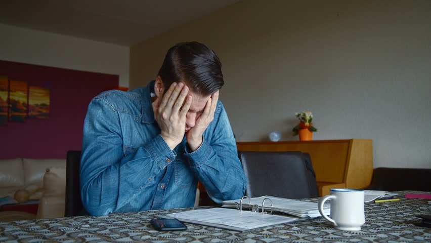 Man Stressing Over Paperwork at Stock Footage Video (100% Royalty-free ...