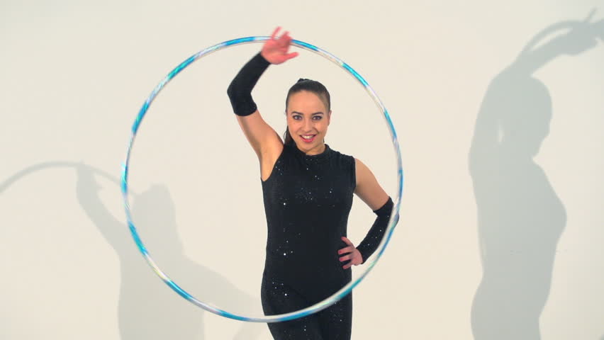 Spinning Acrobat Beautiful Hula Hoops Stock Footage Video (100% Royalty ...