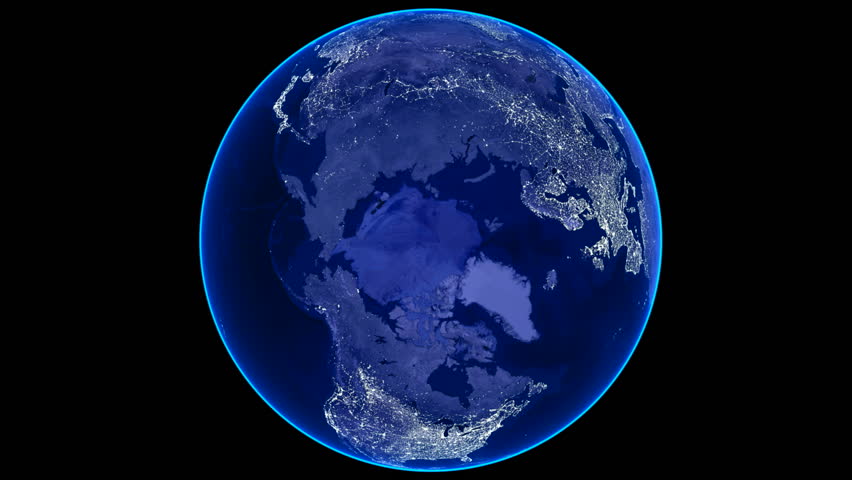 Seamless Loop Earth Animation 18. Alpha Matte. Night View. Natural ...
