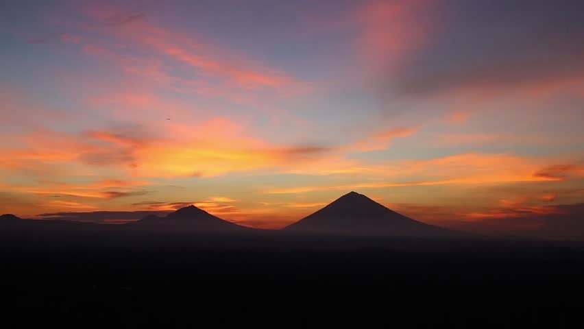 Amazing Sunset Featuring Volcano Stock Footage Video (100% Royalty-free ...