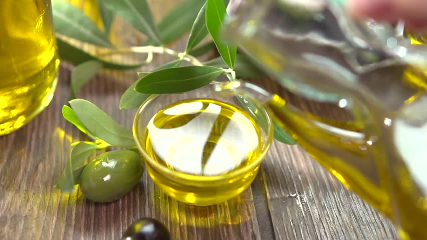 Olives and Pouring Olive Oil. Stock Footage Video (100% Royalty-free ...
