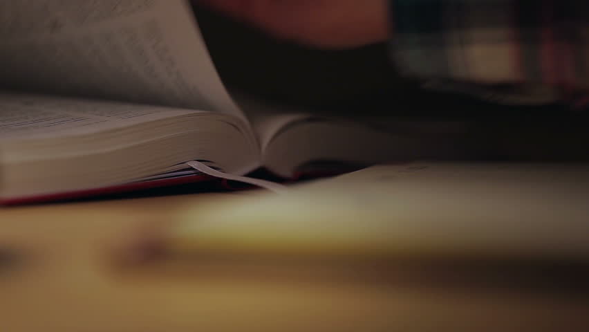 Hand Over Book While Studying. Law, Bible. Stock Footage Video 3046144 ...