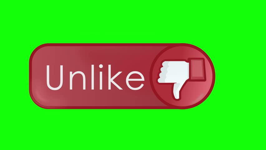Social Network Unlike Icon Animation. Negative Red Colored Button With ...