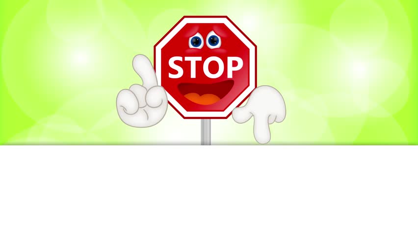 Funny Stop Sign Traffic Attention Cartoon Comic Illustration Stock ...