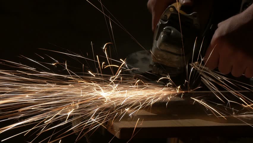Sparks Flying From Metal Grinder. Stock Footage Video 1856200 ...