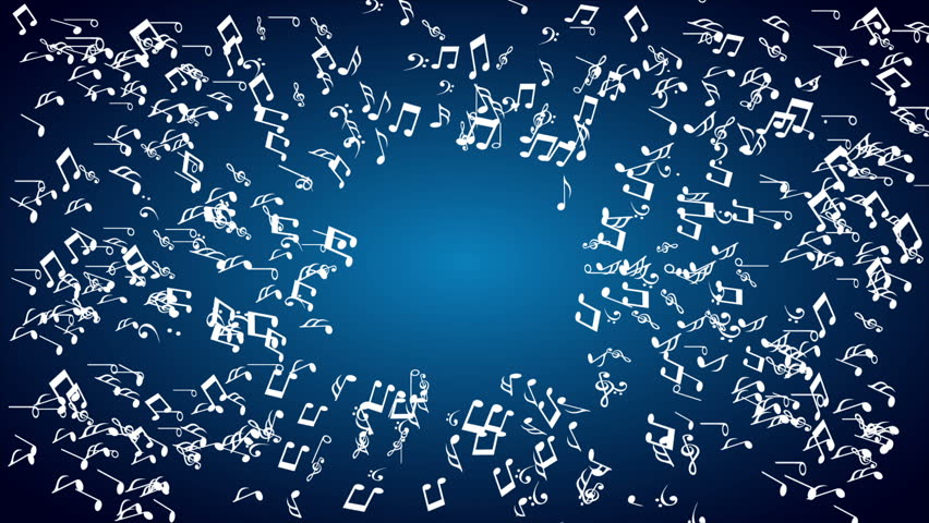 Stock video of musical notes on blue background, video | 9874739 ...