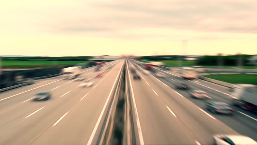 Heavy Traffic On Highway ,fast Cars Traveling On The Highway ,abstract ...